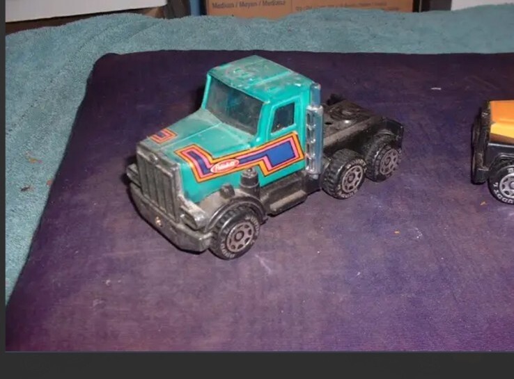 VINTAGE Pressed Steel 1980 BUDDY L BIG RIG PETERBILT GREEN SEMI TRUCK ...