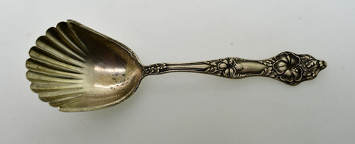 Antique Sterling Silver Sugar Spoon 5 1/4” Baker Manchester Landers #2 ...
