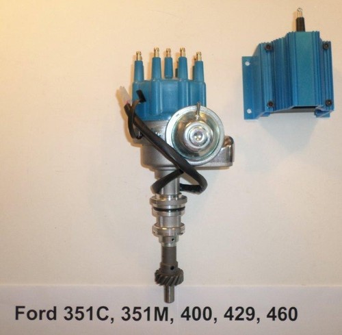 FORD Big Block 351C/M-400-429-460 BLUE Small Cap HEI Distributor & 50K ...