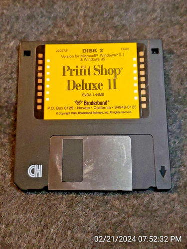 Broderbund The Print Shop Deluxe DISK #2 ONLY WIN 3.1 & 95 ...