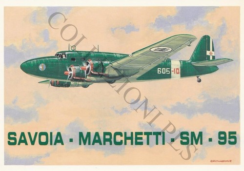 cartolina aviazione A. Brovarone Publicard 325: Savoia Marchetti SM 95 ...