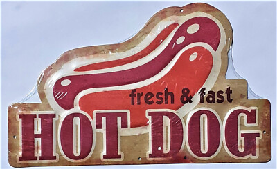 PLAQUE DECORATIVE FRESH & FAST HOT DOG - DECO USA / VINTAGE / DINER | eBay