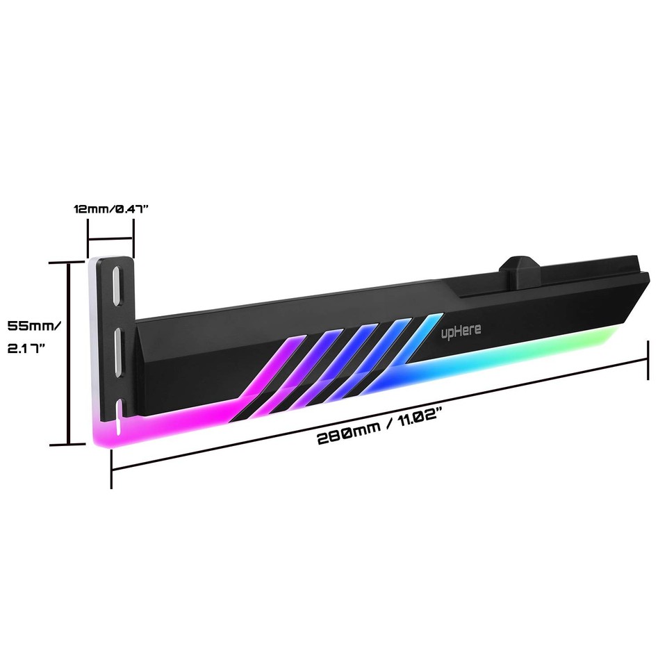 upHere 5V 3-pin Addressable RGB Graphics Card GPU Brace Support Holder ...