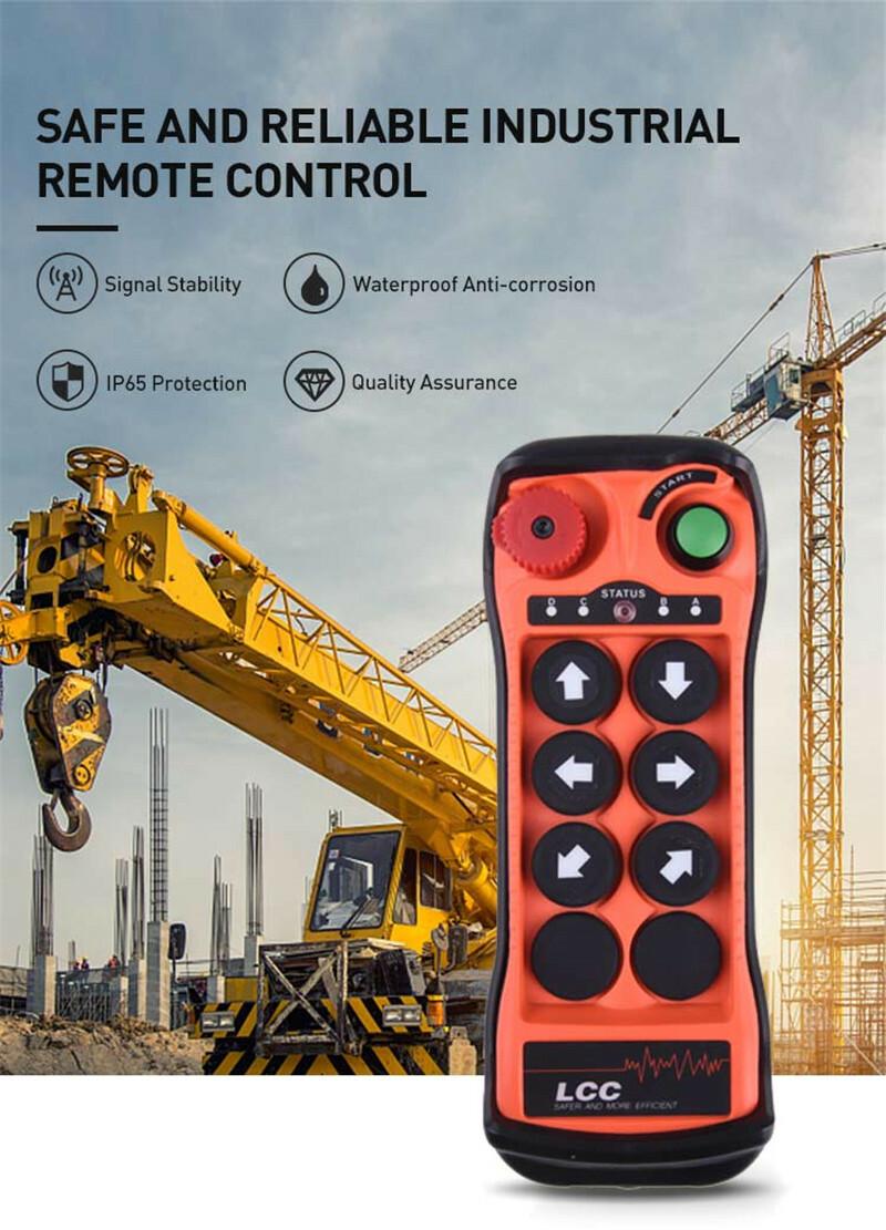 8 Button Hoist Crane Industrial Wireless Remote Control for Mine ...