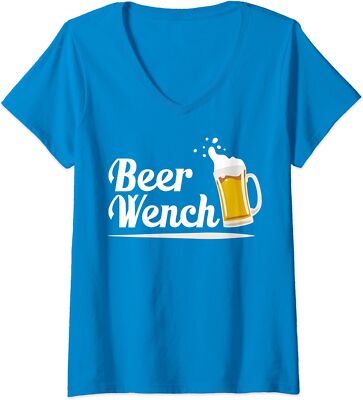 Beer Wench - Cool Beer Lover Graphic Enjoy Drink Ladies' V-Neck Tshirt ...