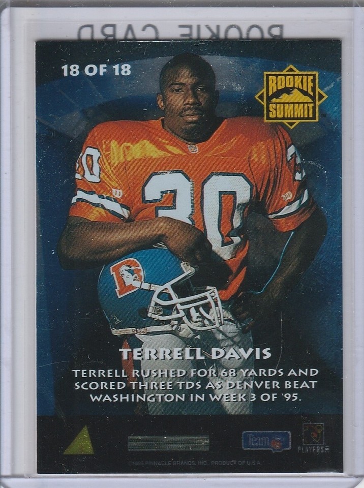 TERRELL DAVIS ROOKIE CARD 1995 Score Summit Edition RC Denver Broncos ...