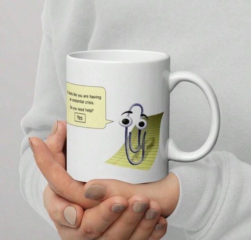 Clippy Meme Mug: Existential Crisis & Office Meme - Thoughtful Techie ...
