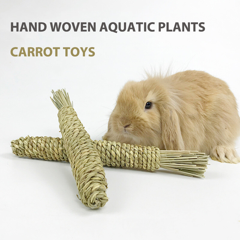 Rabbit Chew Toys Grass Woven Natural Rabbit Chew Carrot Rabbit Chew ...