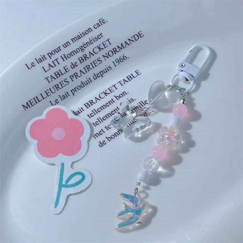 Cute Pink Pendant Keychain Wedding Party Gift Acrylic Material Keychain ...