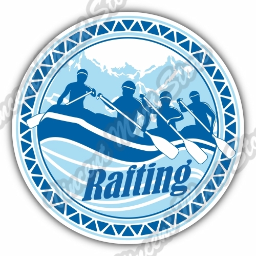 Rafting River Raft Mountain Whitewater Fun Car Bumper Vinyl Sticker ...