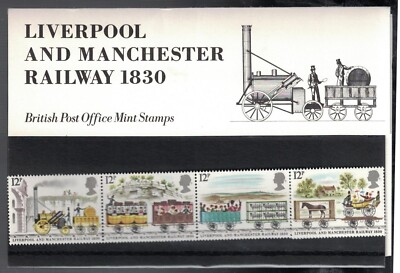 4 1980 UK PO MINT STAMPS LIVERPOOL MANCHESTER RAILWAY PRESENTATION PACK ...