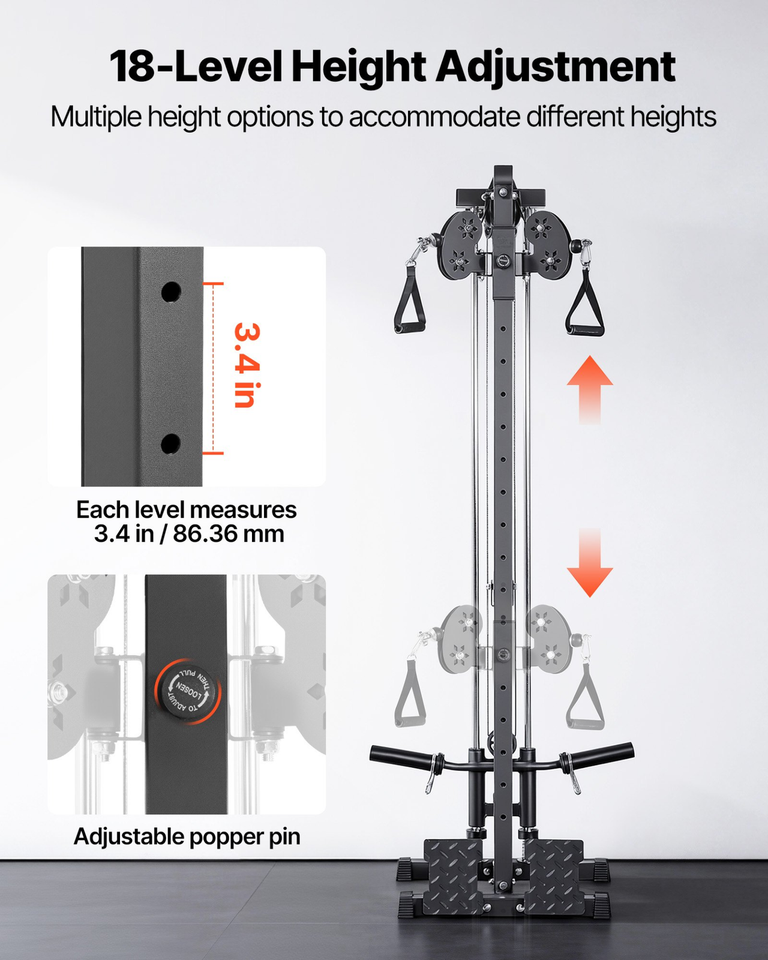 LAT Pull Down Machine Wall Mount 500lb Cable Row Home Gym 3-in-1 | eBay
