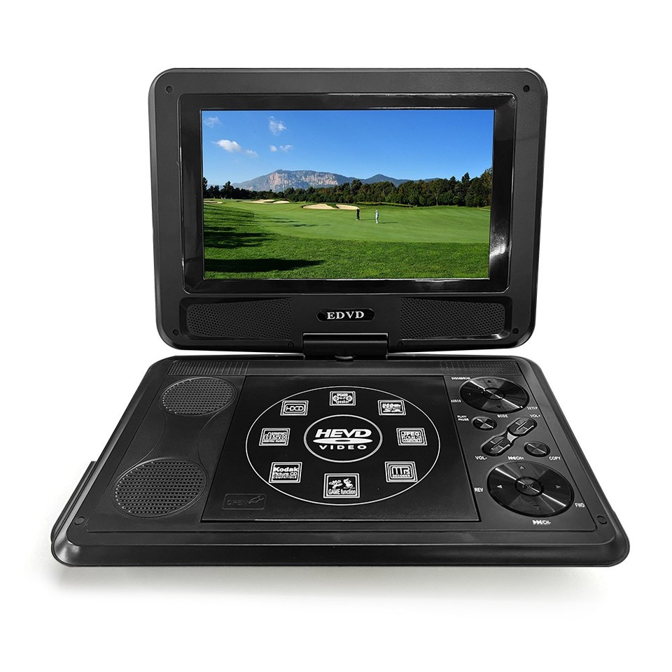 10.8" Portable DVD Player HD CD TV Player 270° LCD Widescreen Card ...