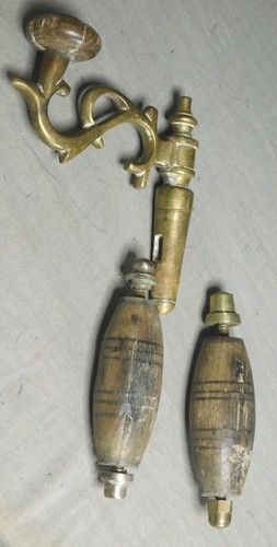 3 Pieces Brass Wood Imperial Brass Russian Samovar Parts Tea Urn Spigot ...