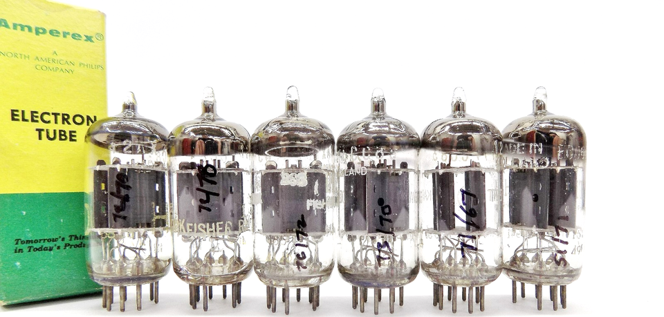5 Nice Tested Vintage Amperex Made 12AX7/ECC83 Vacuum Tubes w/Bonus ...