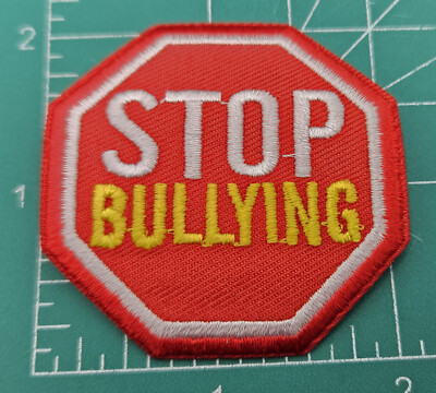 STOP BULLYING Red Sign Fun Patches Crests Badges Boy Girl Cub GUIDES ...