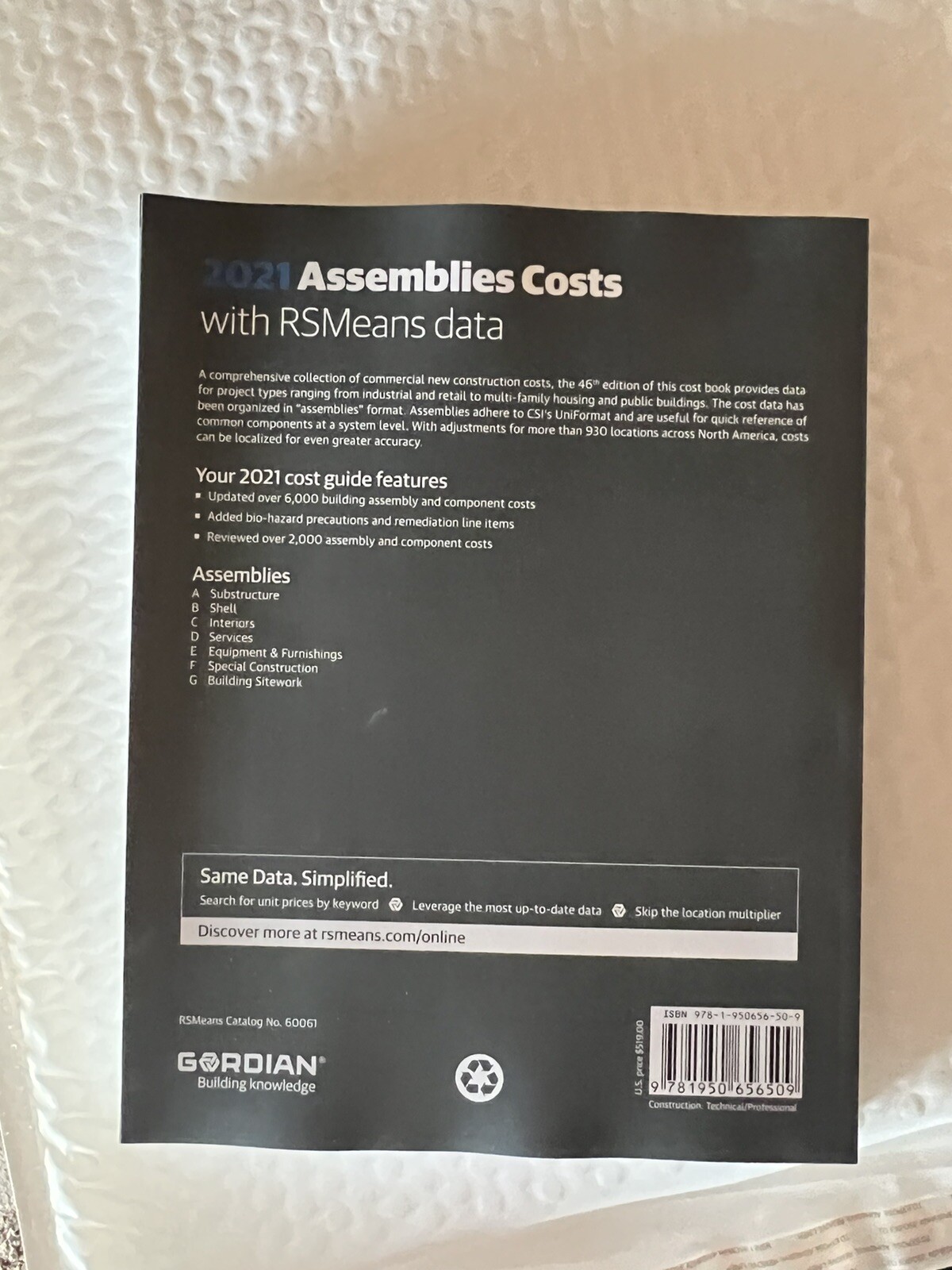 Assemblies Costs with Rsmeans Data : 60061 by Rsmeans (2020, Trade ...
