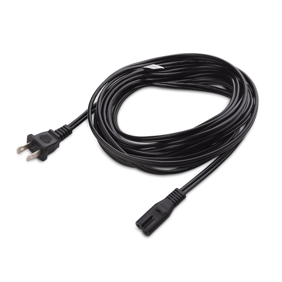 15 Ft 2-Prong Polarized Power Cord Cable for Arris Router Modem; Vizio ...