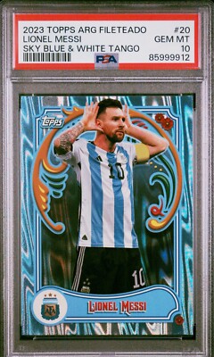 Lionel Messi 2023 Topps ARGENTINA Fileteado Sky Blue & White Tango/99 ...