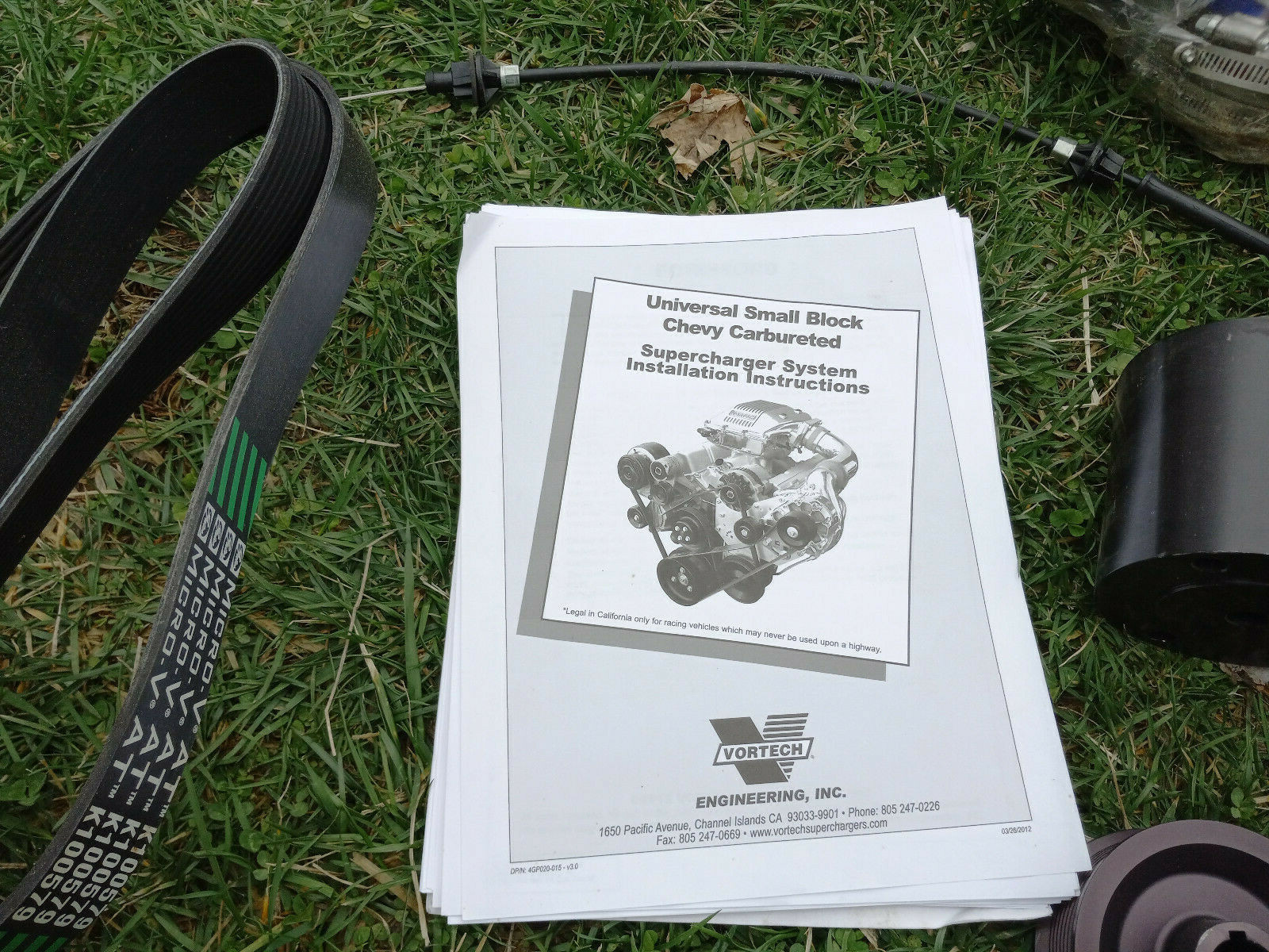 Vortech Universal Chevrolet Small Block Carbureted Supercharger 302 350 ...