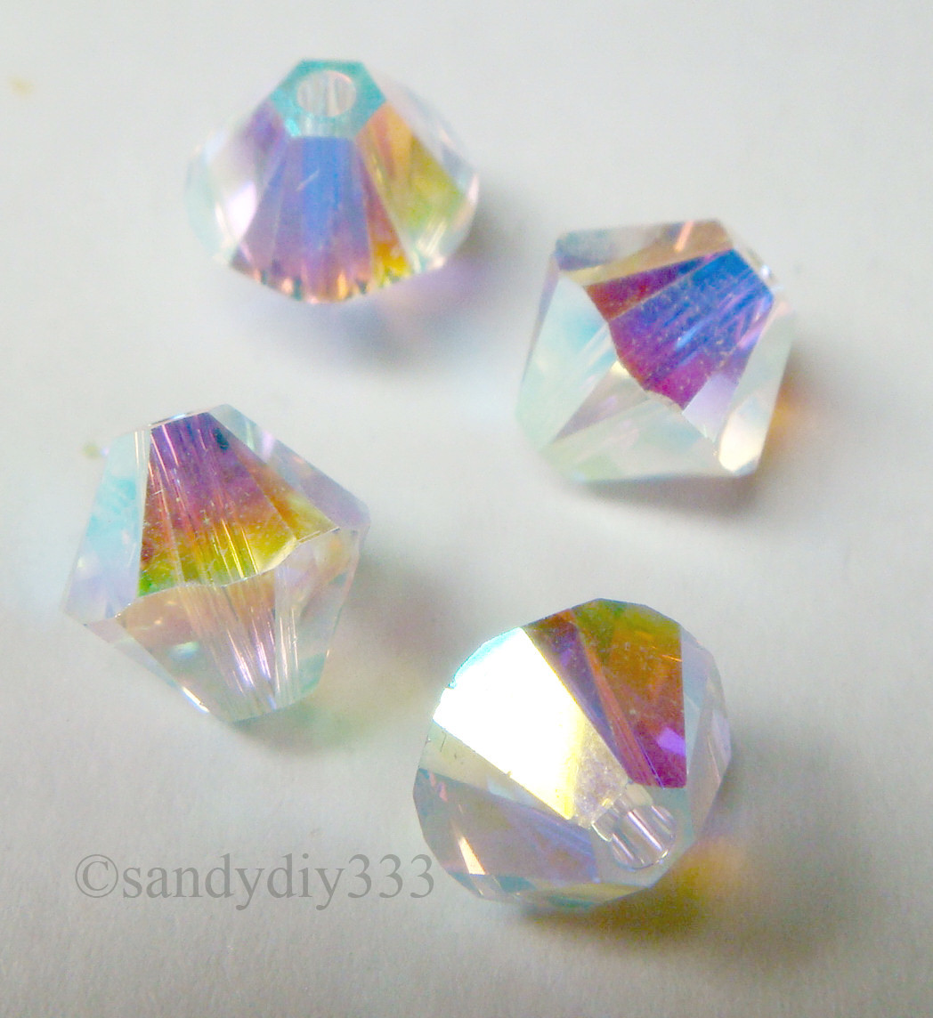 SWAROVSKI Crystal Element 5328 Xilion Bicone Bead AB 2X SIZE 5mm 6mm ...