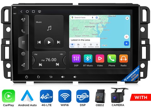 For Chevy GMC Car Stereo Android 13 6+64 QLED GPS Radio CarPlay Head ...