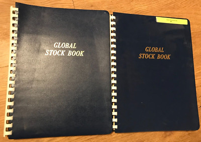 Two Spiral Bound Global Stamp Stock Books (Blue) - 18 Pages each, 12 ...
