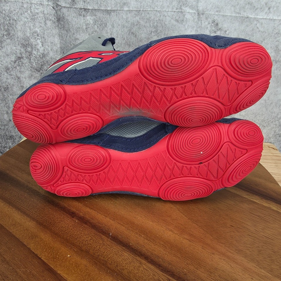 ASICS Snapdown 2 Wrestling Shoes Mens 8.5 J703Y Gray Red Boxing High ...