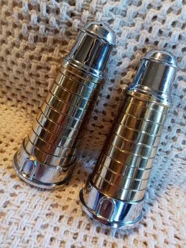 Authentic Model Brass Chrome lighthouse Salt Pepper Shaker Set.Silver ...