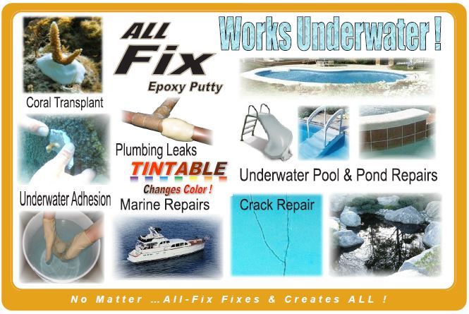 POOL CRACK REPAIR EPOXY PUTTY Leaks Plugs Seals Chips Cracks Splits ...