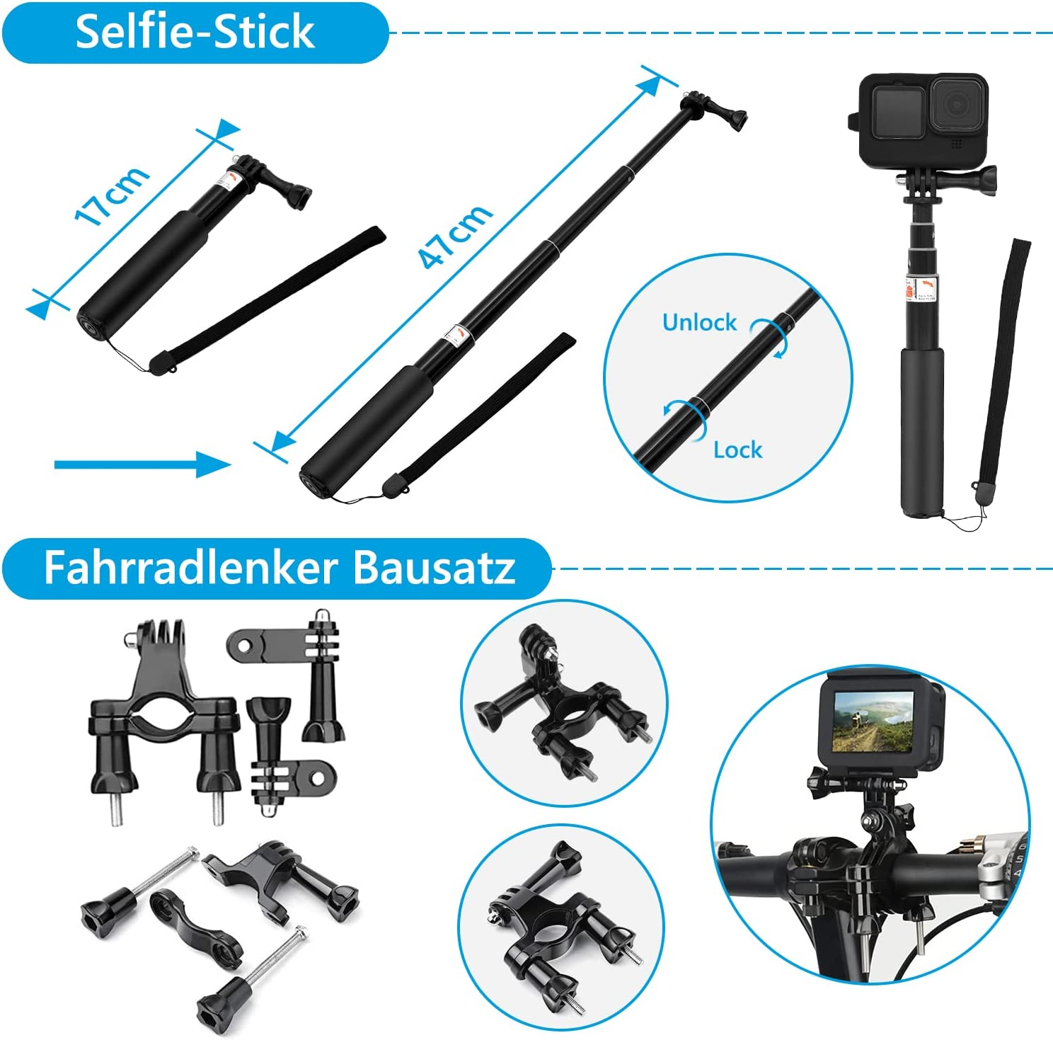 Zubehör Set Kit Bundle für GoPro Hero 12/11/10/9 Black, oGoDeal ...
