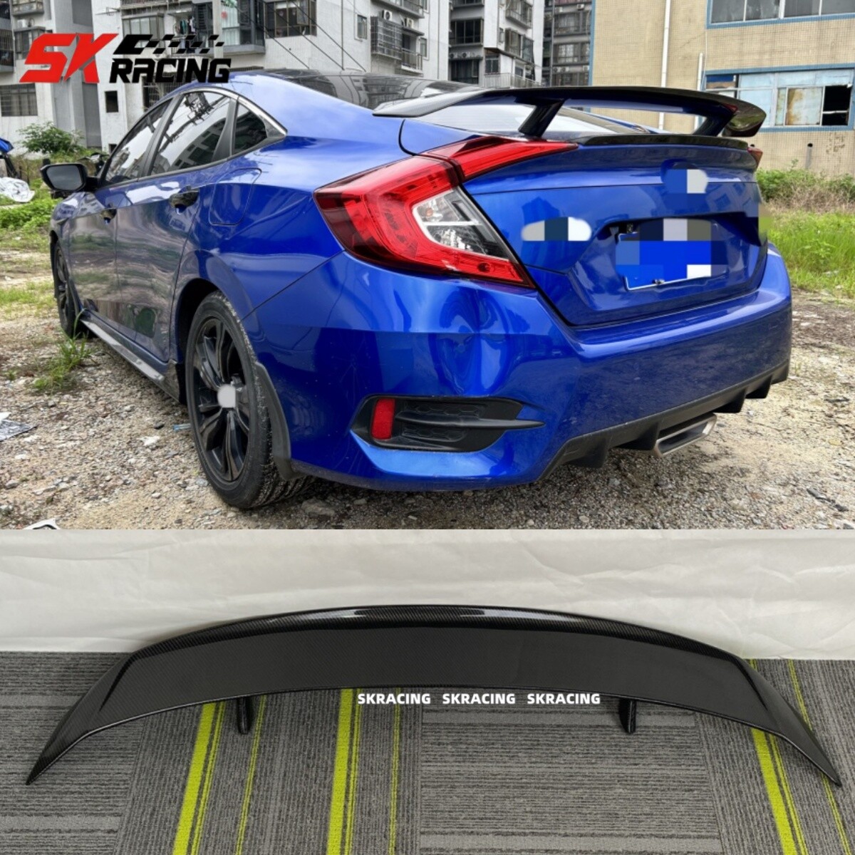 Universal GT-Style Racing For Car Real Carbon Fiber Wing Spoiler Rear ...