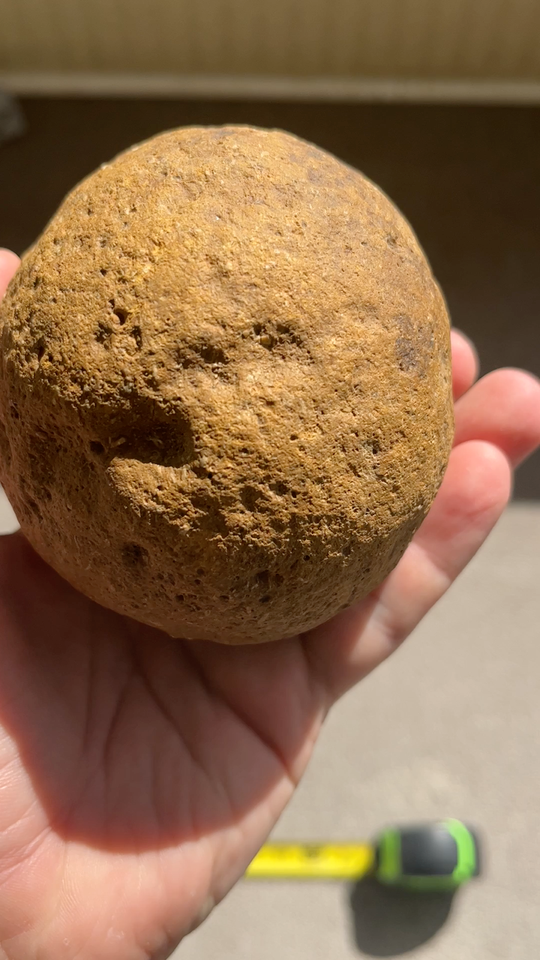 LARGE NATIVE AMERICAN GAME STONE, CARVED AMERICAN INDIAN GAME BALL 1LB ...