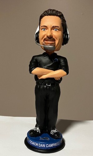 Dan Campbell Custom Bobblehead Detroit Lions Black NFC Champions! Super ...