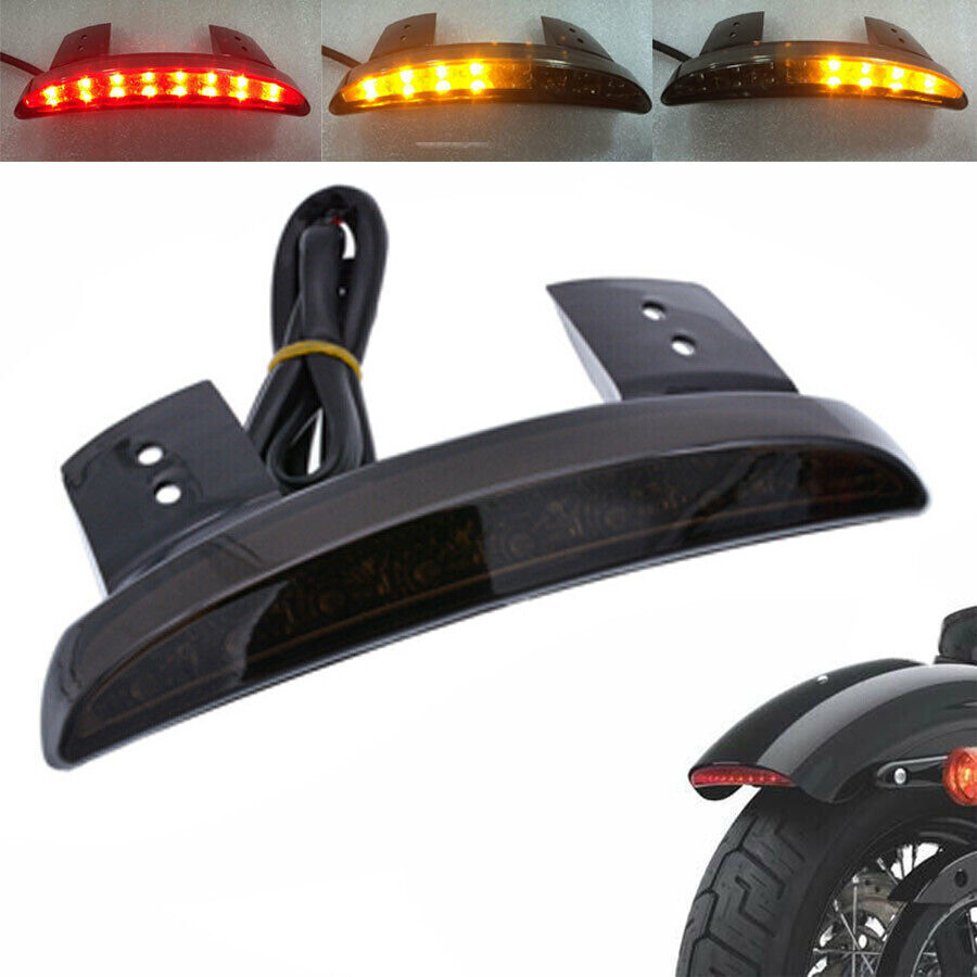 Chopped Fender Edge Tail Light Lens LED Red Stop Brake Rear TailLight ...