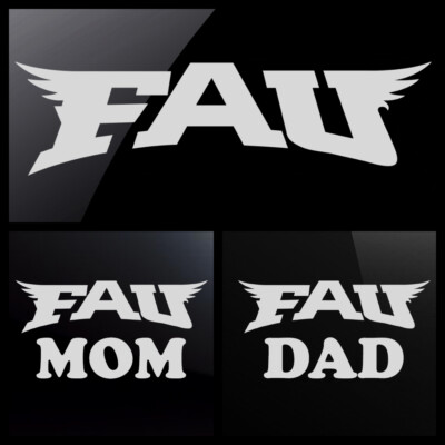Florida Atlantic FAU Owls White or Matte Silver Decal w/ MOM or DAD or ...