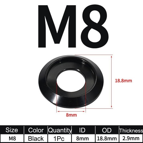 20Pcs X M8 8MM Aluminum Alloy Gasket Thin Half Round Head Groove Pan ...