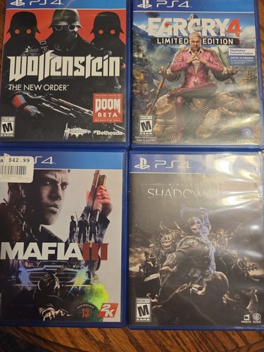 PS4 Game Bundle: Wolfenstein, Far Cry 4, Mafia III, Shadow of Mordor | eBay