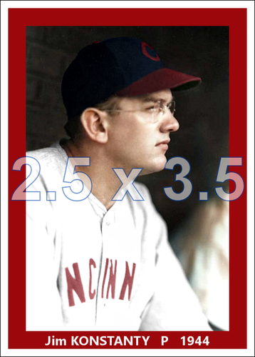 Jim Konstanty - 1944 Cincinnati Reds - choose a style - colorized print ...