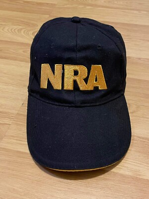 NRA Membership Embroidered Hat Hook Loop Adjustable Cap Black Gold USA ...