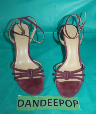 Ann Taylor Loft Purple High Heel Open Toe Ankle Strap Shoes Size Women ...