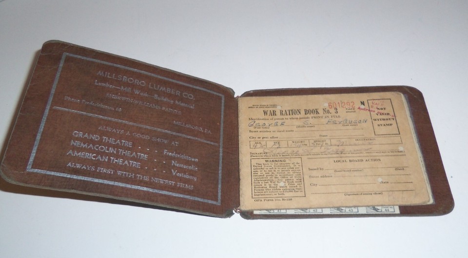 Vintage Original Genuine Historical WWII U.S. WAR RATION WALLET Buy U.S ...