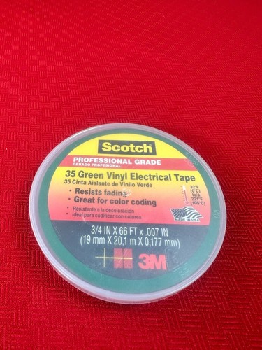 3M 35 Green 3/4" x 66 ft Vinyl Electrical Phase Tape | eBay