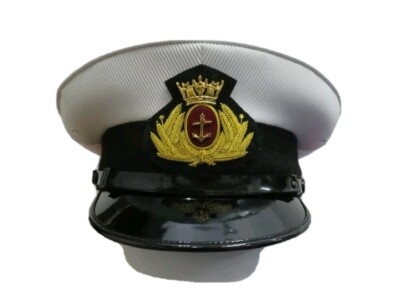 Merchant Navy officer peak cap /Hat water resistant pvc fabric grained ...