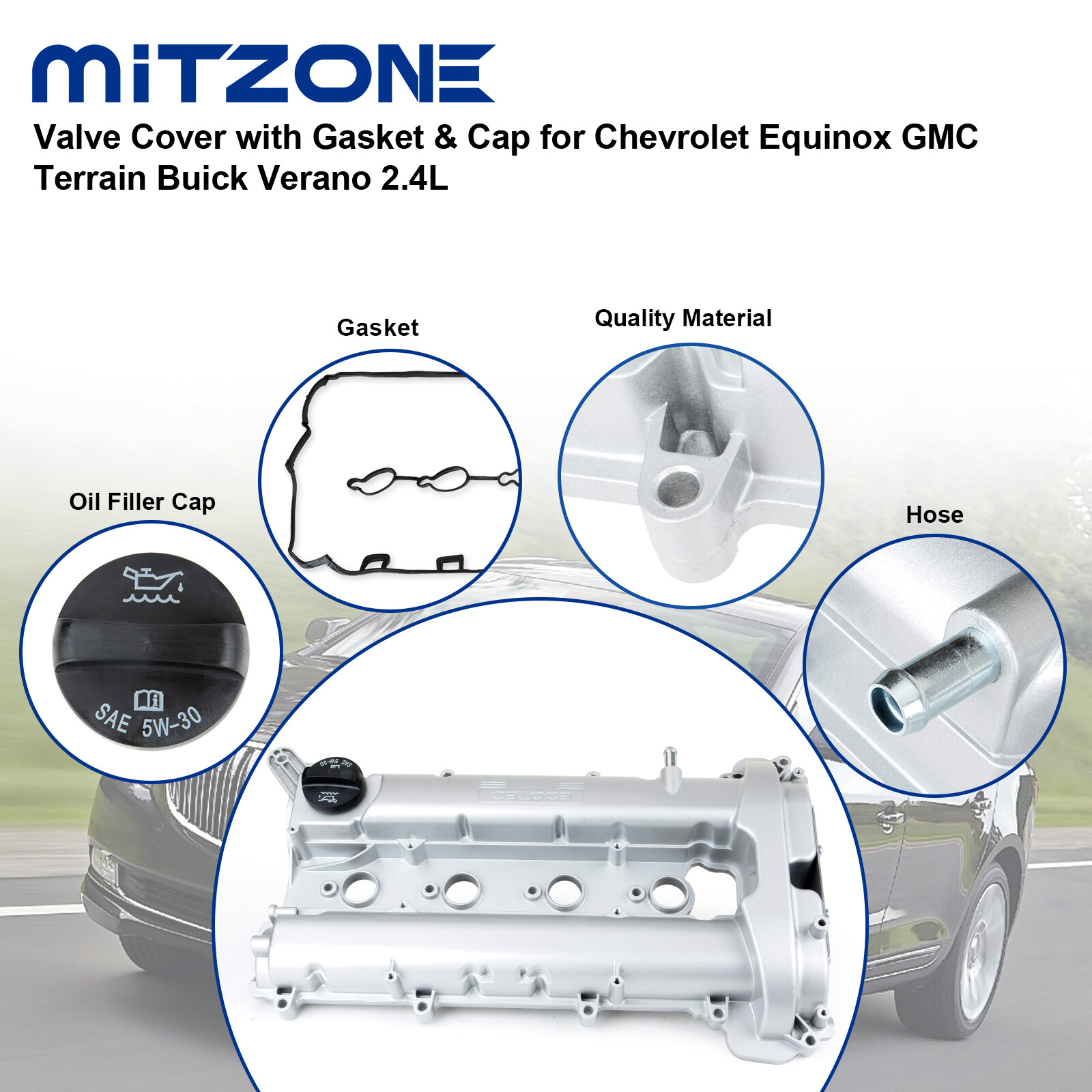 Valve Cover w/ Gasket & Cap for Chevrolet Equinox GMC Terrain Buick ...
