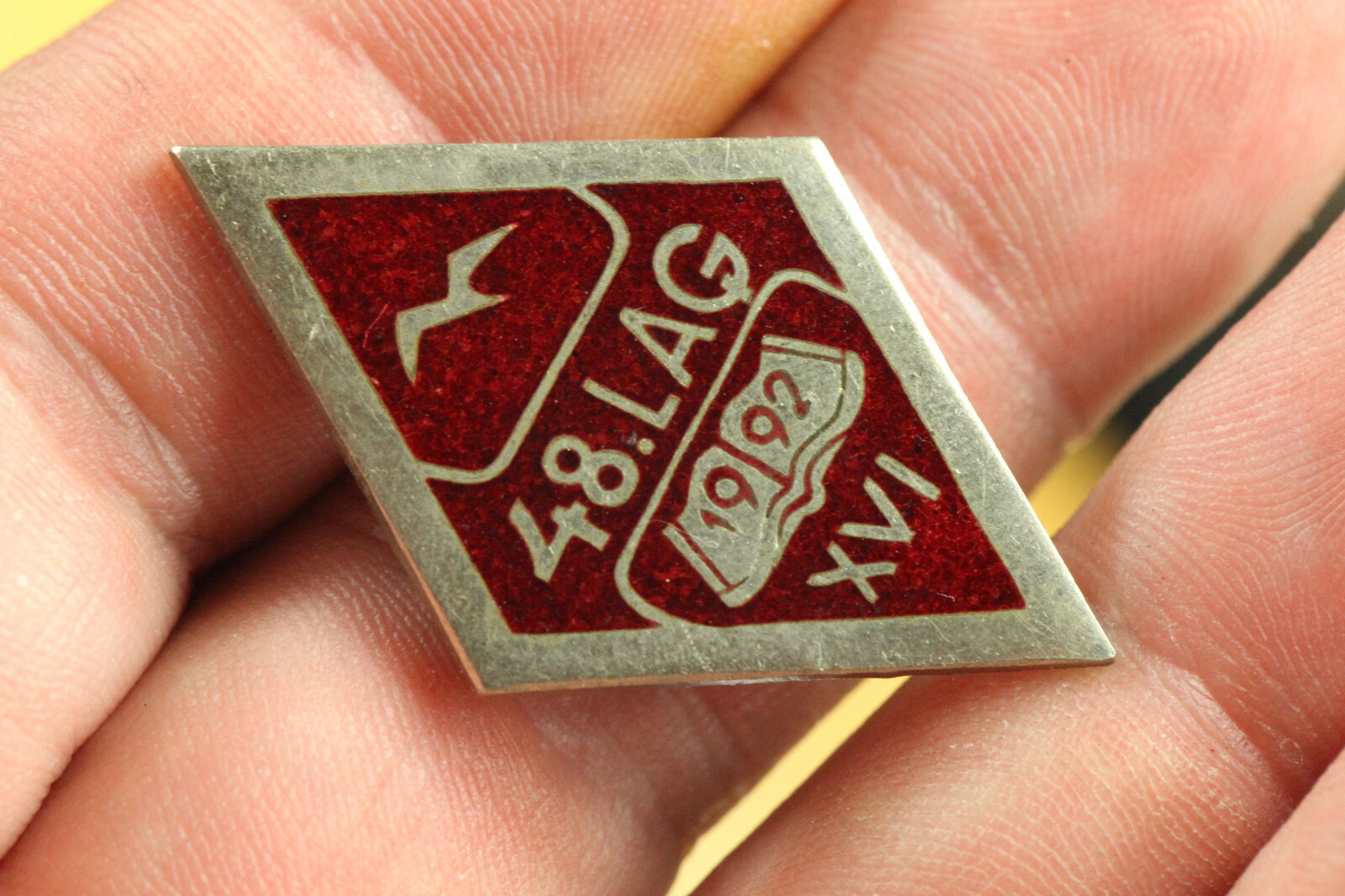 ORIGINAL SOVIET Latvia Liepaja 48 School GRADUATION PIN BADGE 1992 #036 ...