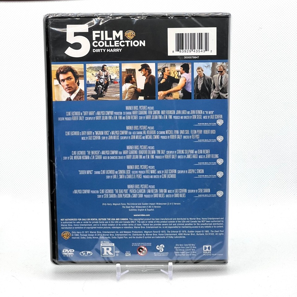 5 Film Collection: Dirty Harry (DVD, 2015, 3-Disc Set) Clint Eastwood ...