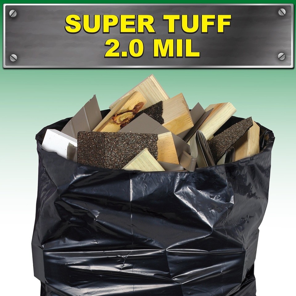 Super Tuff Contractor Trash Bags 45 Gallon 20 Bags | eBay