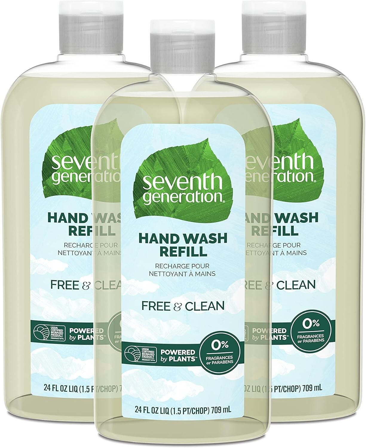 3 Count Seventh Generation Hand Soap Refill, Fragrance Free, Sensitive ...