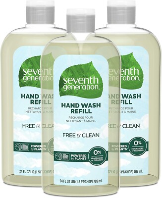 3 Count Seventh Generation Hand Soap Refill, Fragrance Free, Sensitive ...